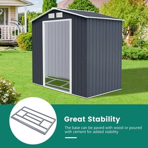 6.9ft x 4.1ft Outdoor Storage Shed Large Tool Utility Storage House ...