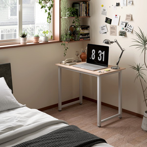 Computer Desk Workstation With White Metal Frame