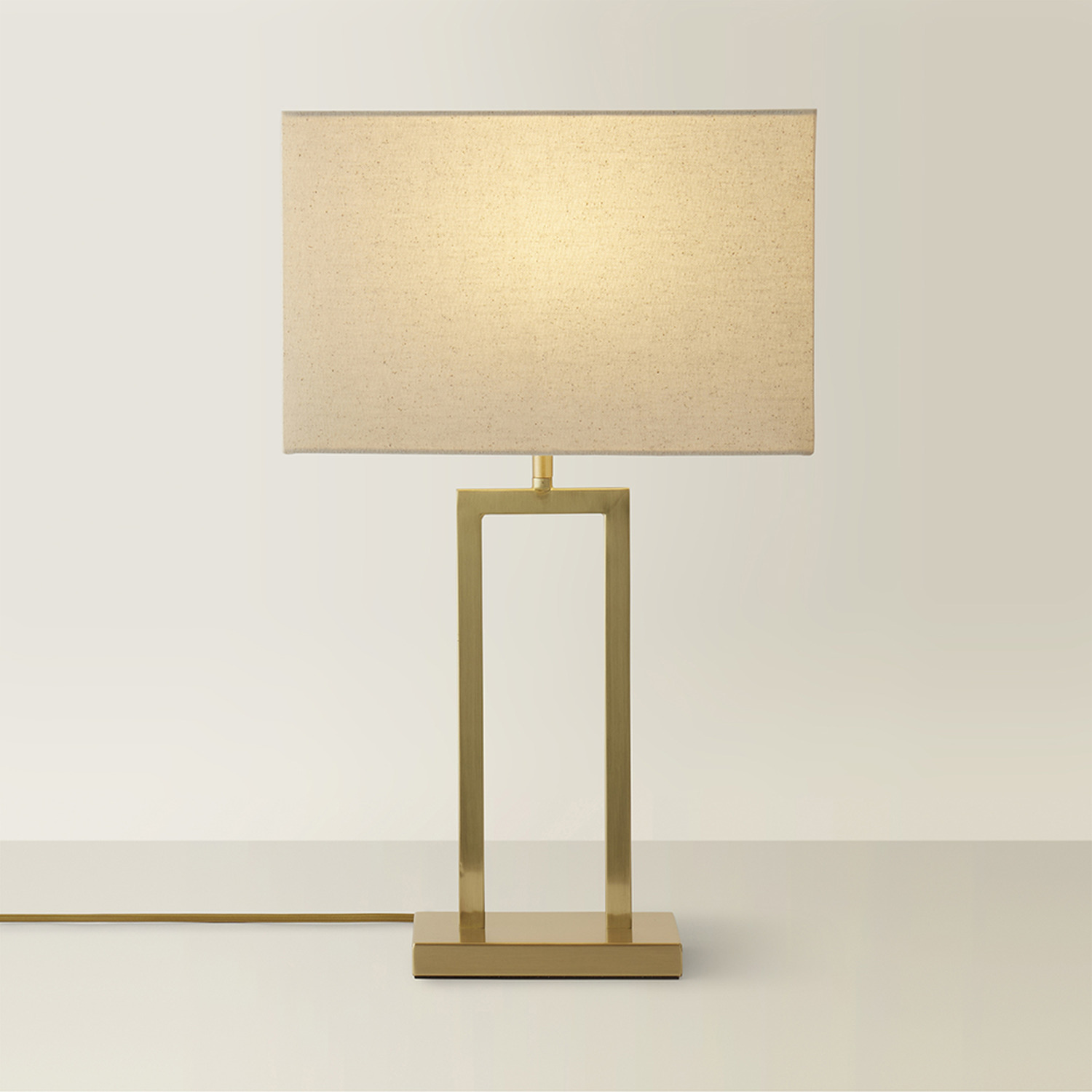 Gloria Double Stem Table Lamp with Rectangular Shade and LED Bulb