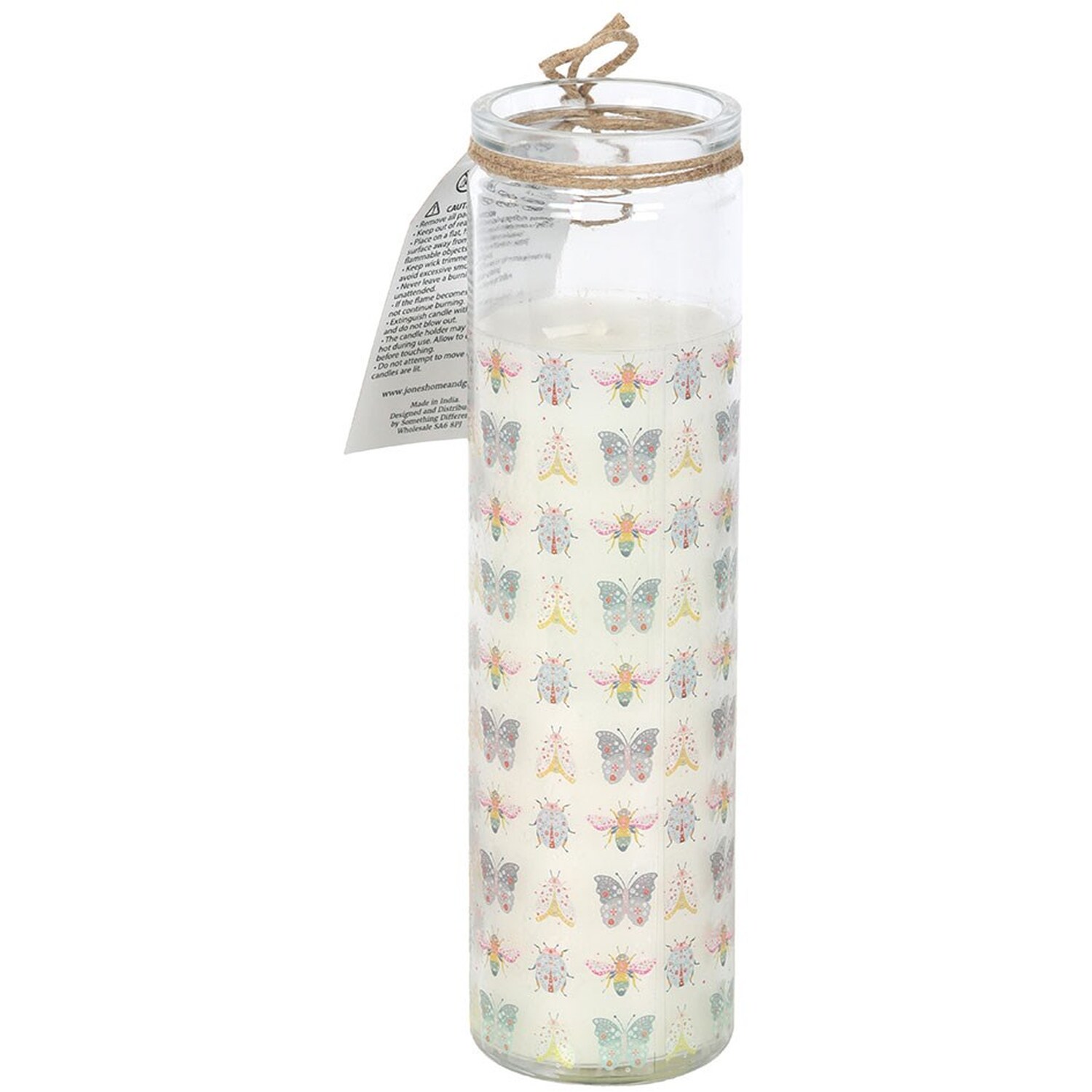 Floral Bug Scented Garden Rose Glass Tube Candle