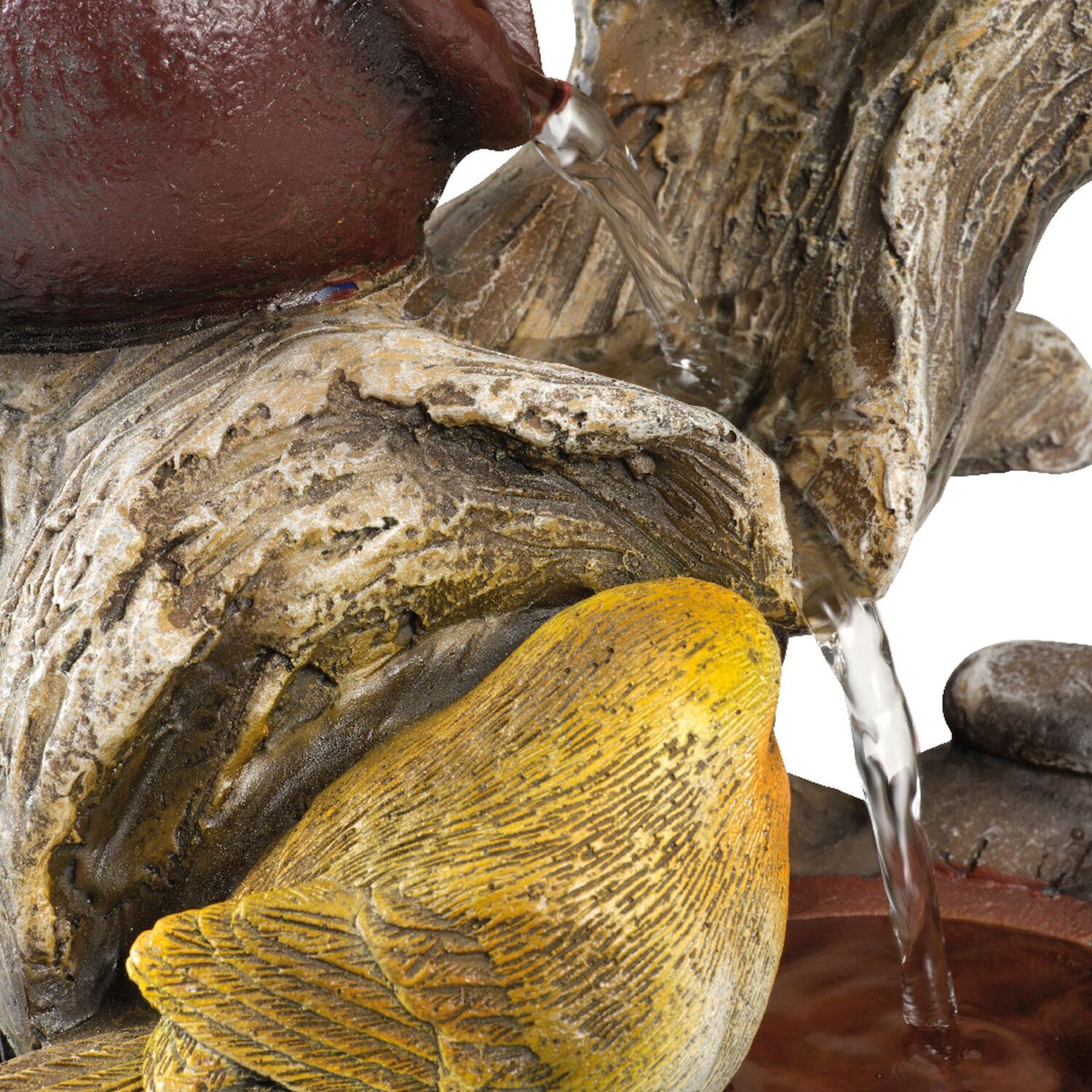 Small Robin Water Fountain Garden Water Feature LED Robin On Jugs 23cm