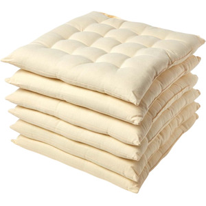 Solid Cotton Seat Pad with Button Straps