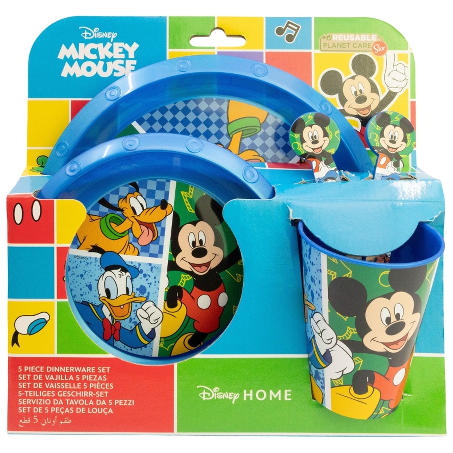 Mickey Mouse Has Fun 5PC Breakfast Dinnerware Set