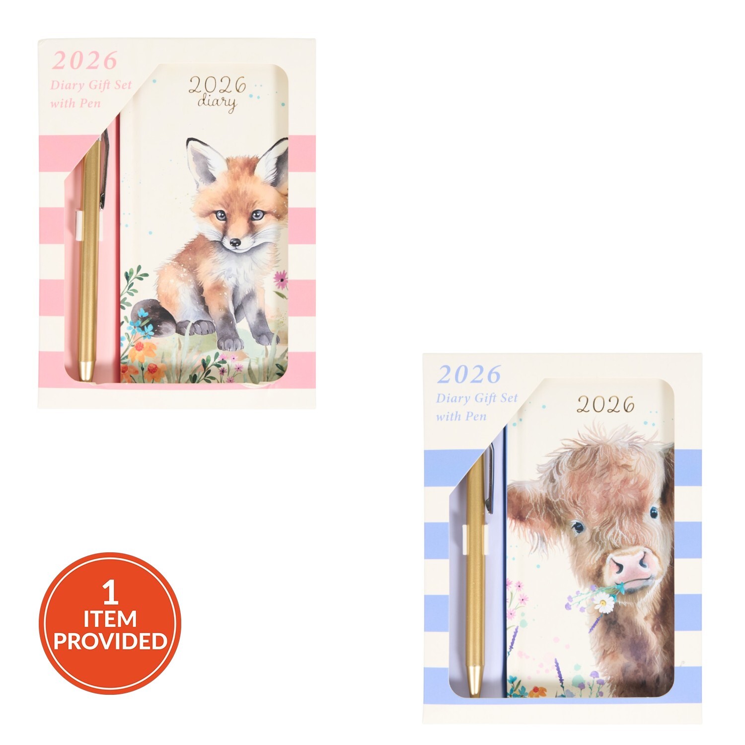 2026 Slimline Animal Diary and Pen