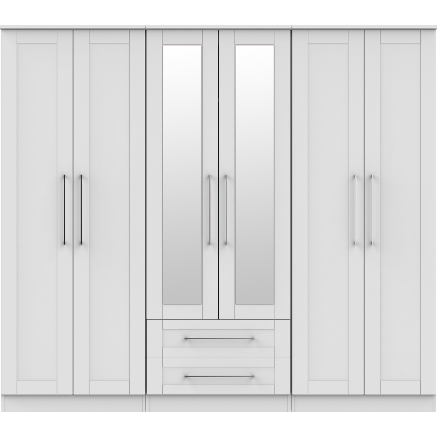 York Ready Assembled Tall 6 Door Wardrobe