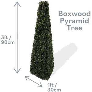 Artificial 3ft Pyramid Obelisk Boxwood Tree