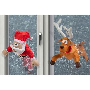 Christmas Crashing through Window Scene