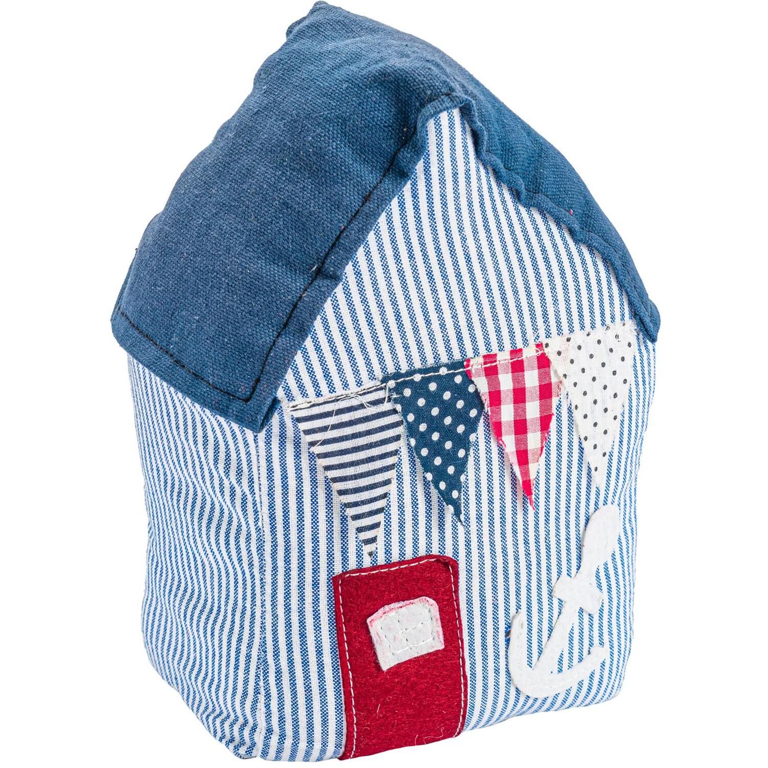 15 x 21cm Beach Hut Door Stop Blue Stripe