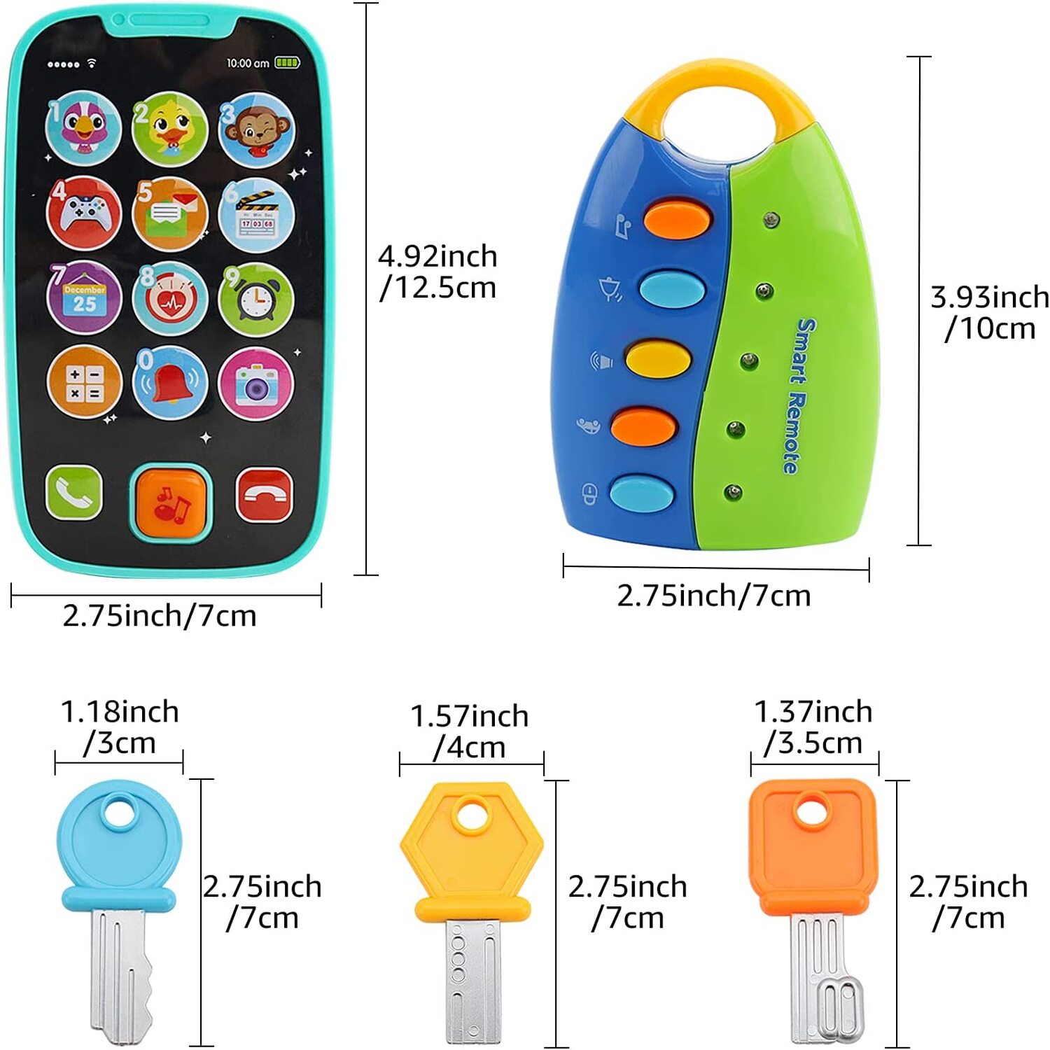 My First Mobile Phone and Car Key Fob Toy for Children Toddlers