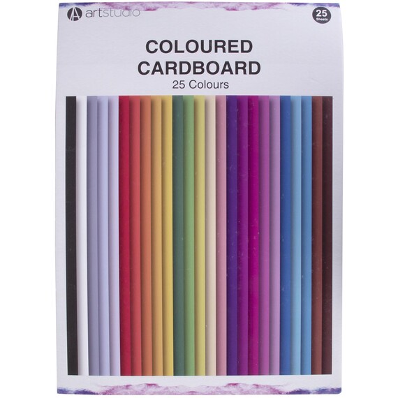 Pack of 25 Coloured Cardboard Sheets