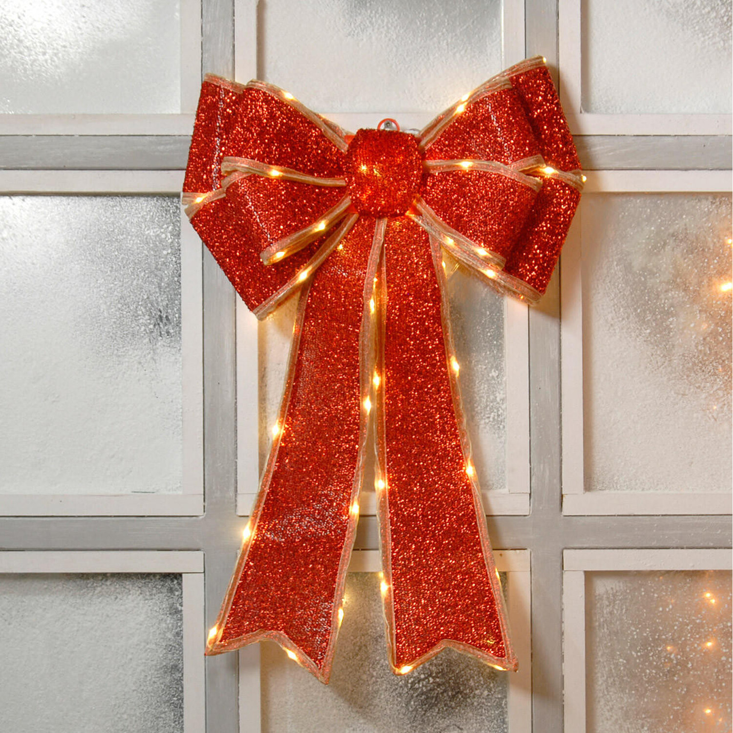 LED Red Door Bow