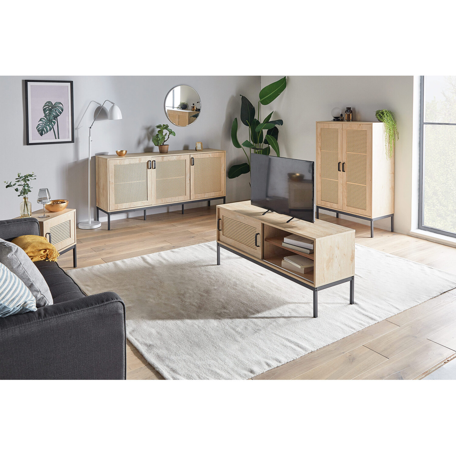 Lena Rattan Sideboard with 3 Doors