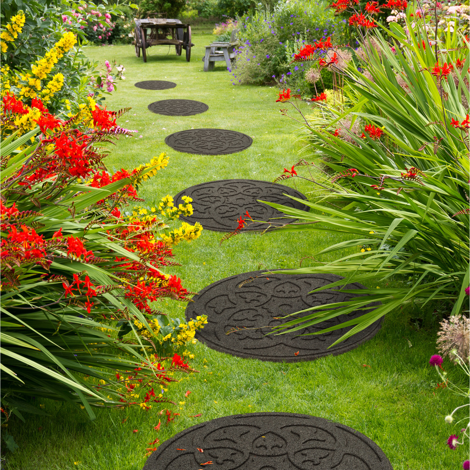 Eco Friendly Garden Scroll Stepping Stones