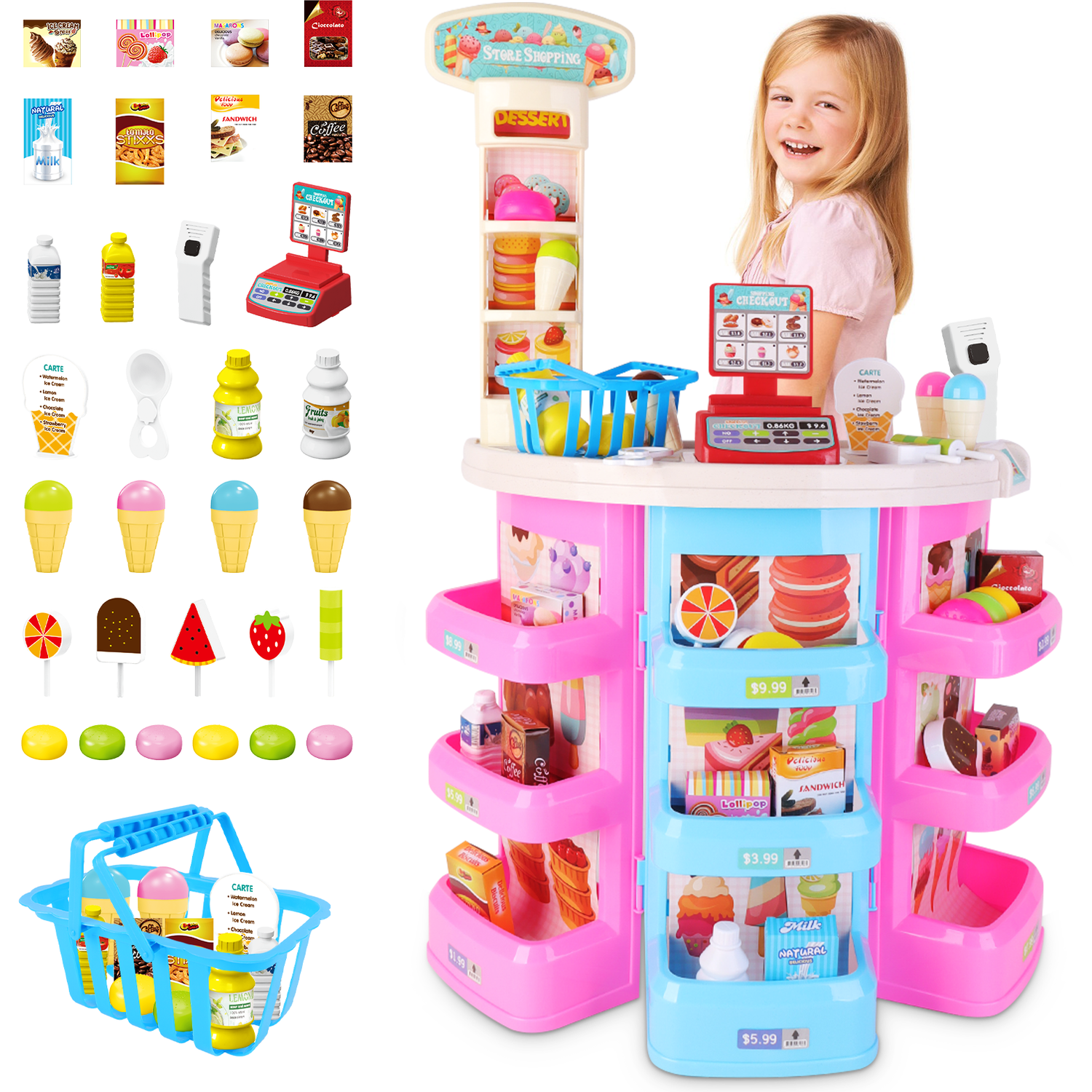 Shopping House Pretend Play Shopkeeper Playset For Kids