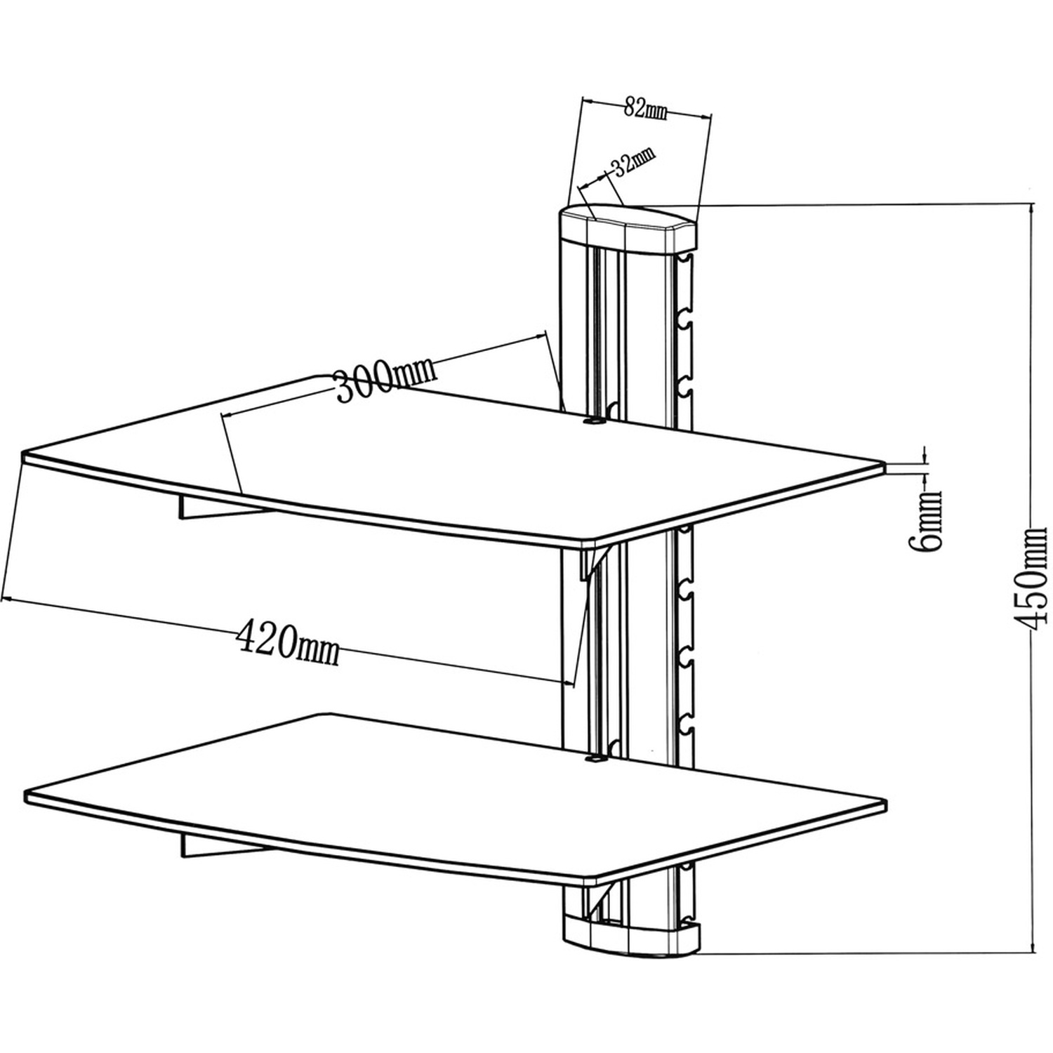 Floating Shelves With 2 Compartments Model 1