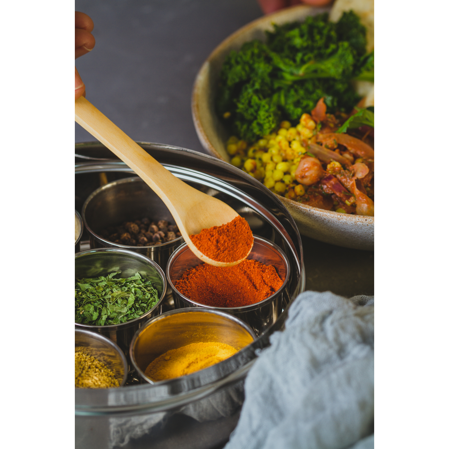KitchenCraft World of Flavours Indian Stainless Steel Masala Dabba