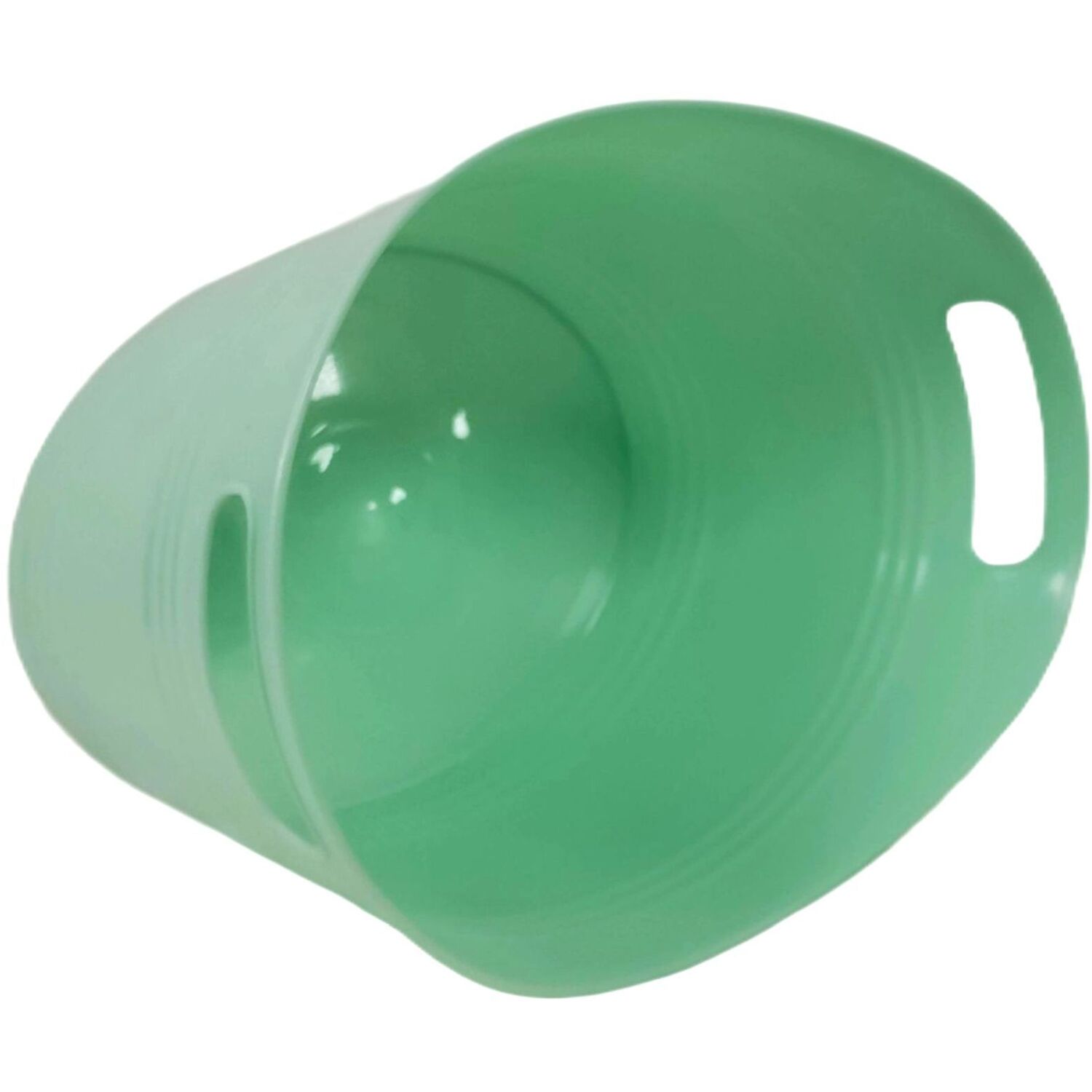 Small Green Plastic Ice Bucket With Handles Drink Cooler Tub Party