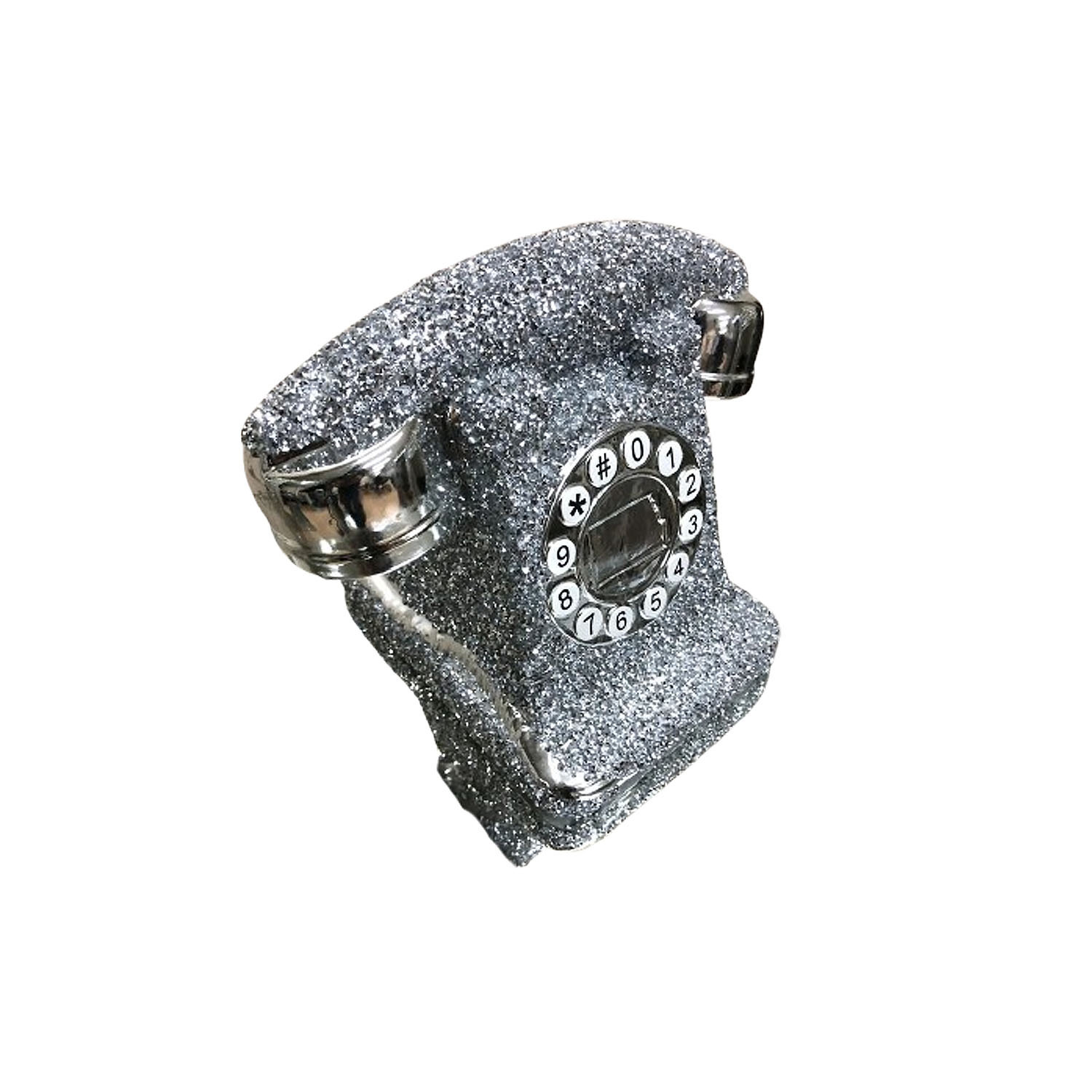 Crushed Diamond Telephone Crystal Shelf Ornament