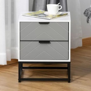 Chevron Bedside Table With 2 Drawers