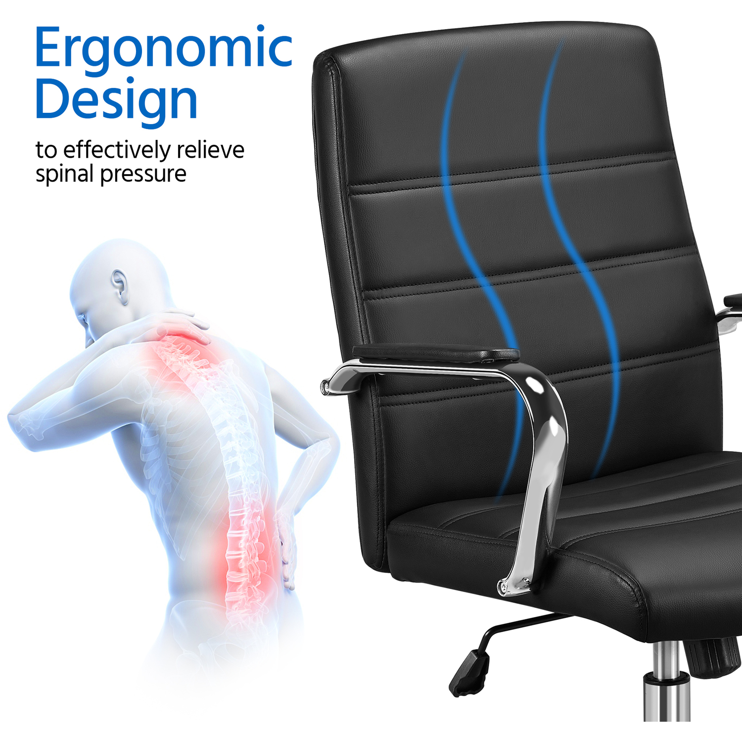 Mid Back Office Chair with Arms