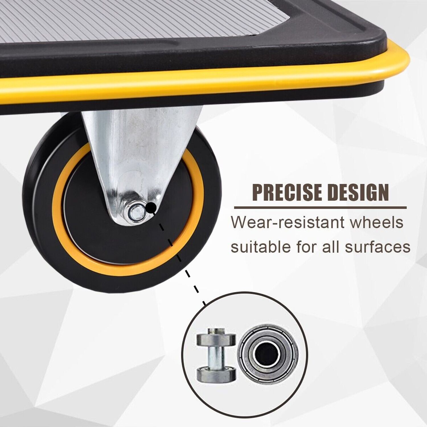 Rolling Folding Push Cart 300KG-Yellow
