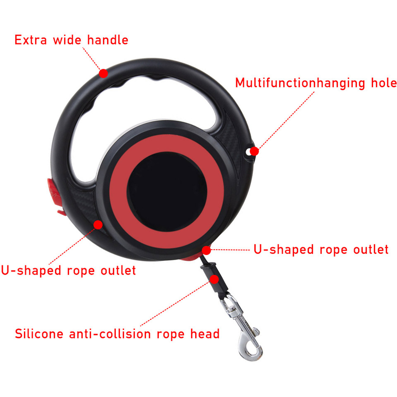 5M Retractable Dog Leash 120kg Locking Force Tangle-Free