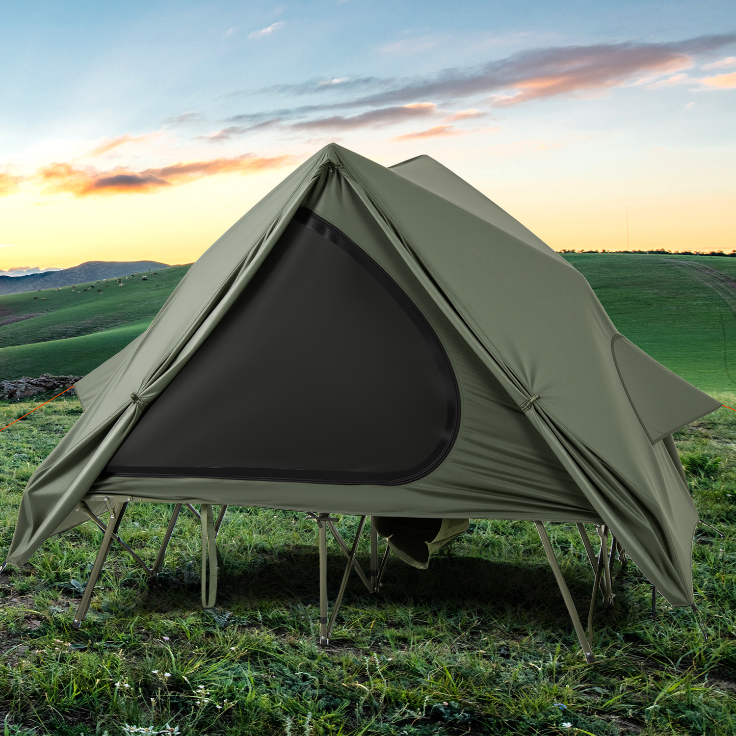 2-Person Camping Cot Tent