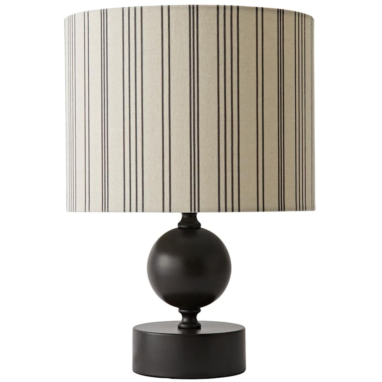 Anthony Candlestick Table Lamp with Stripe Shade