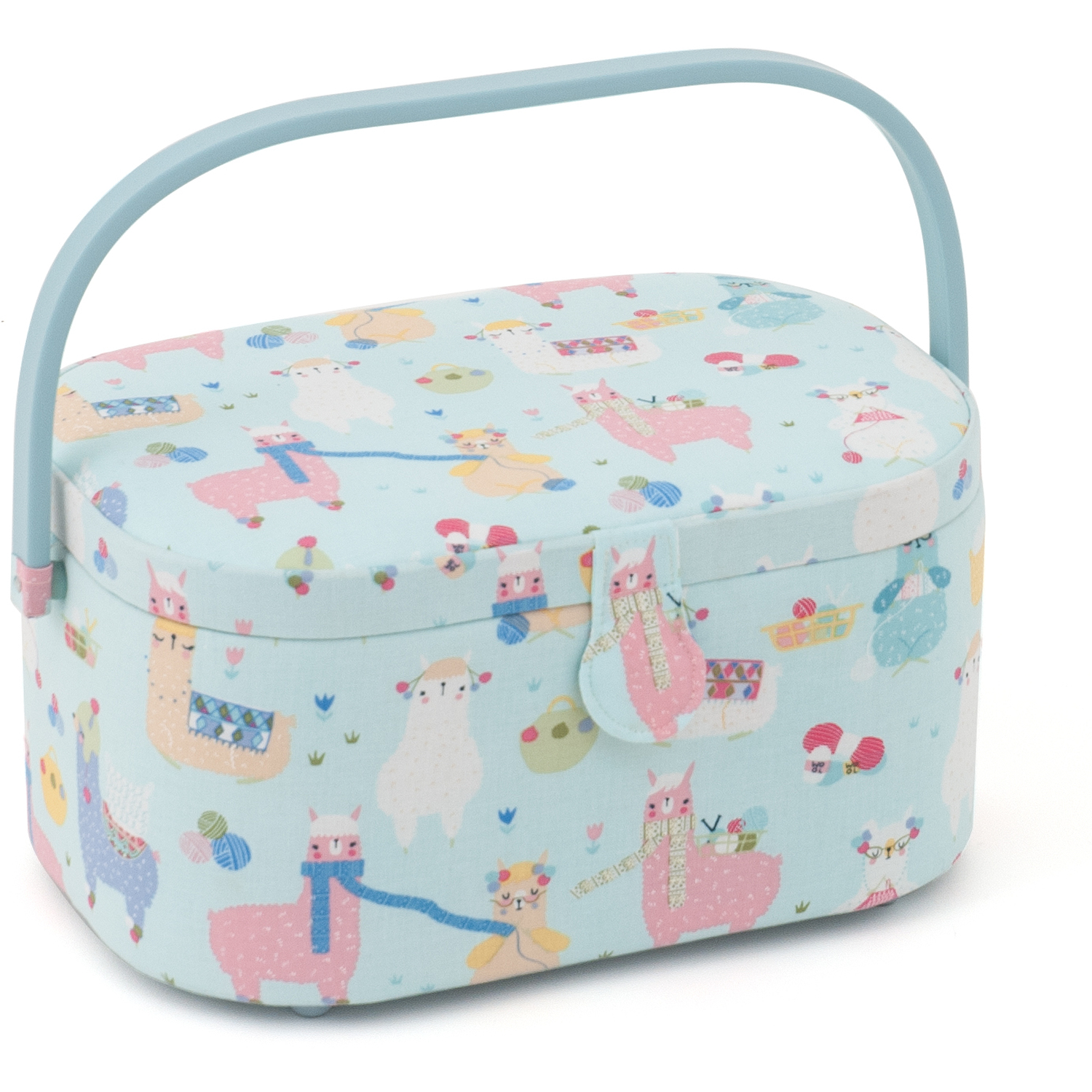 Sewing Box (L) Oval Knit Alpacas