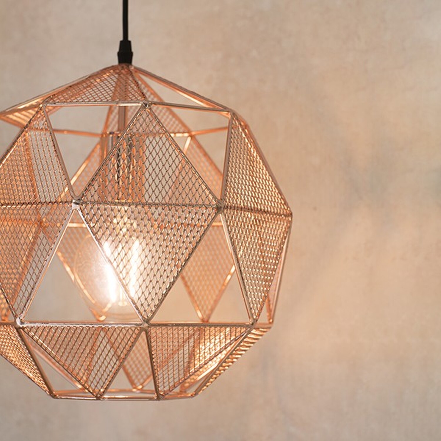 Armour 1 Light Spherical Pendant Copper Plate, E27