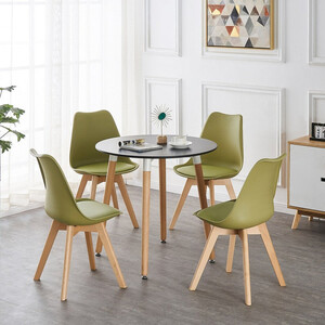 Round Lorenzo Dining Set with a Table and Set of 4 Chairs