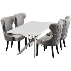 Mayfair Duke LUX Dining Set Includes a Modern Table and Chairs Set of 4