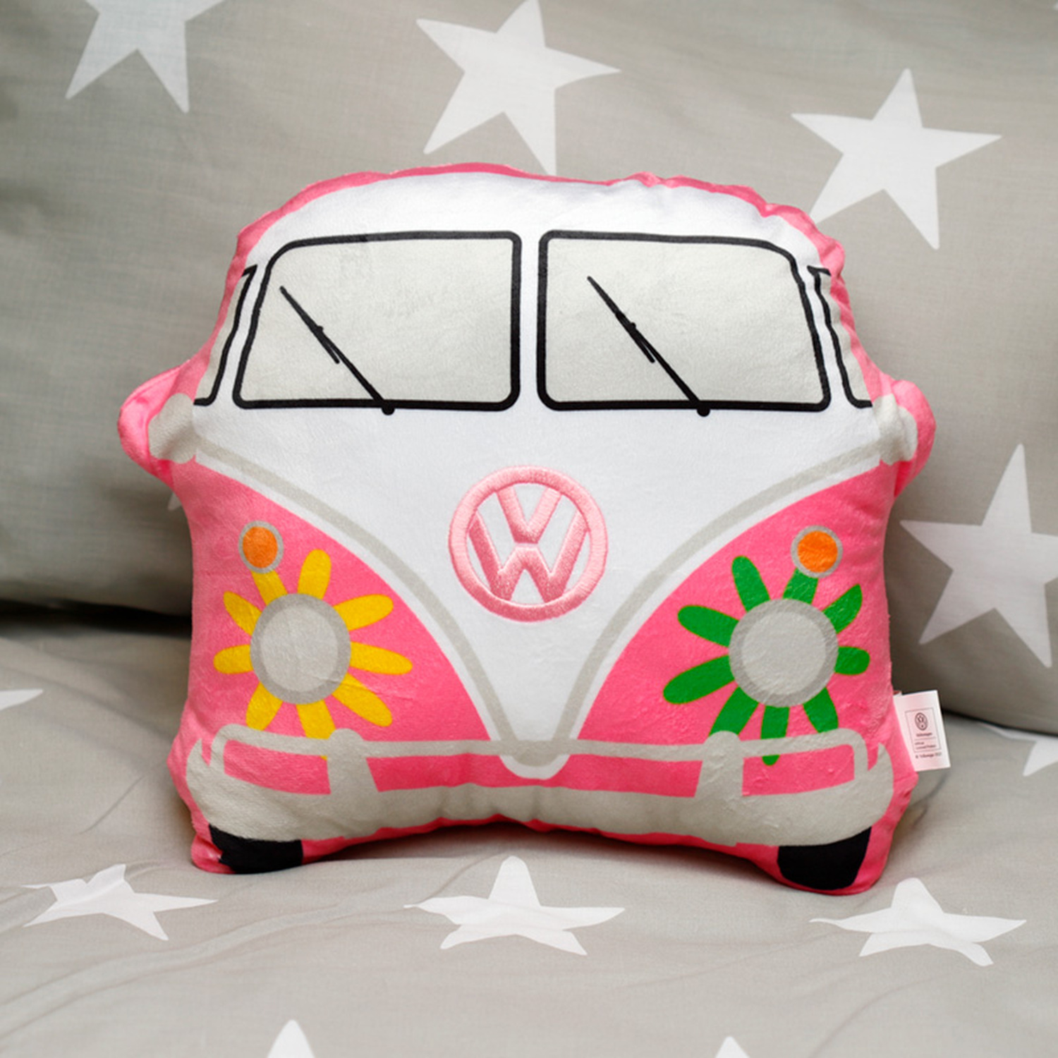 Plush Summer Love Volkswagen VW T1 Camper Bus Shaped Cushion