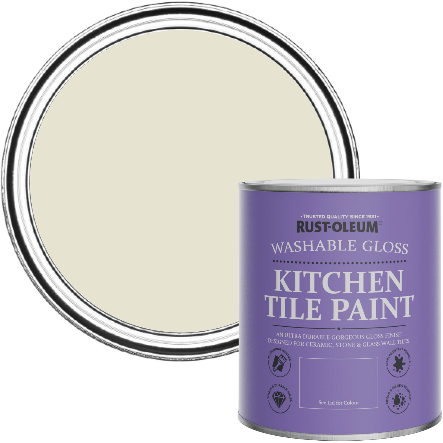 Rust-Oleum Kitchen Tile Paint in Gloss Finish - Oyster 750ml