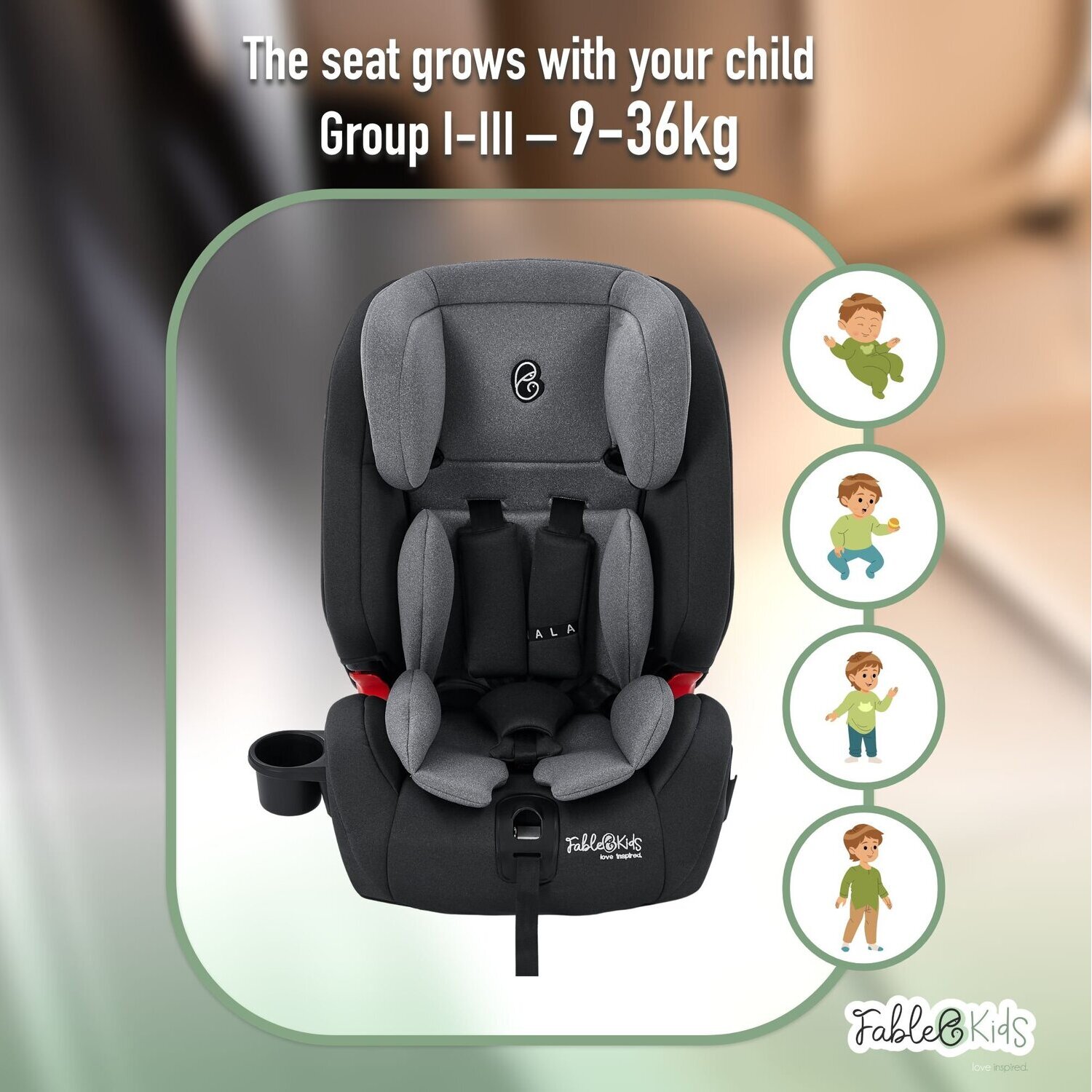 Child Car Seat 3-Point Safety Harness