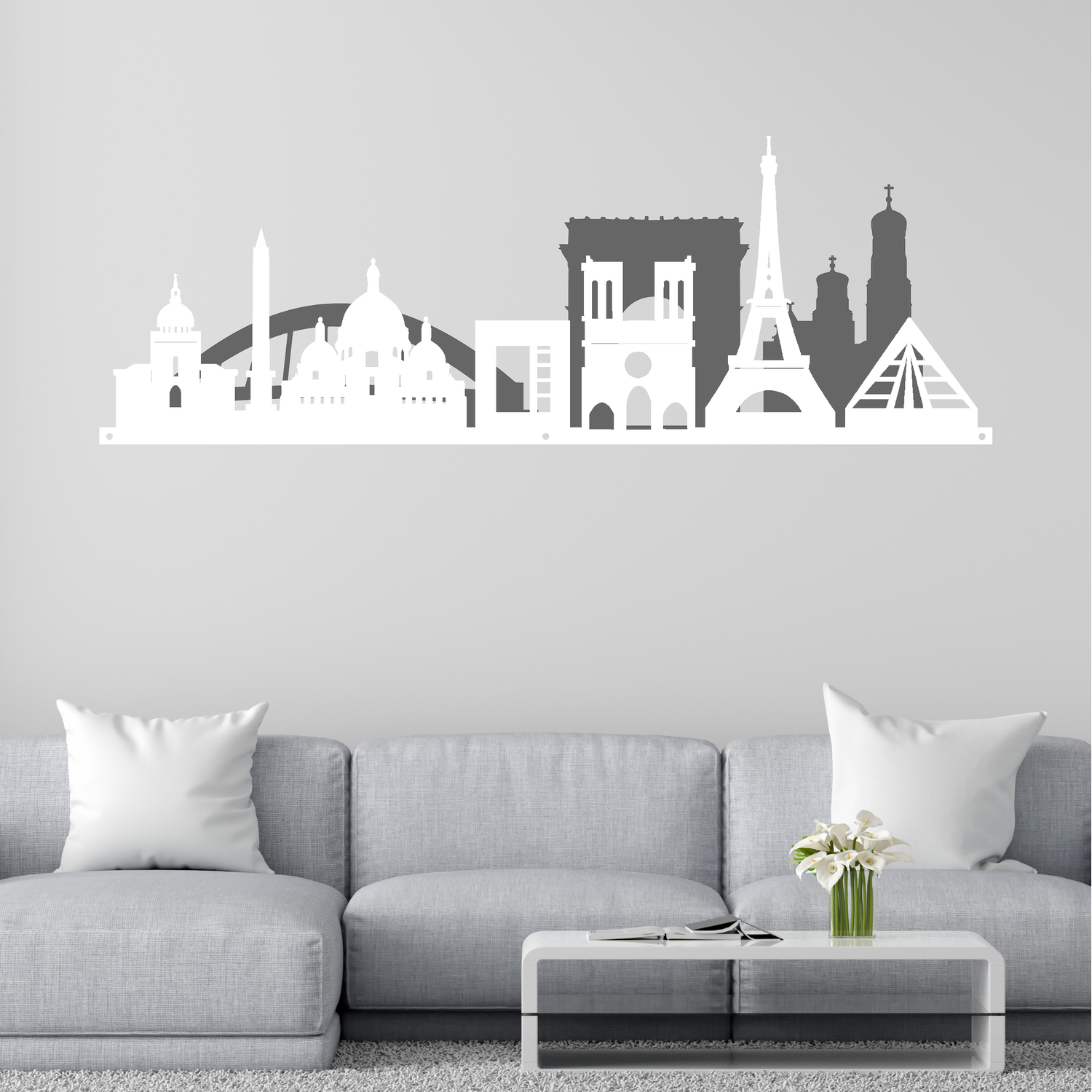 Paris Skyline Metal Wall Art 2D