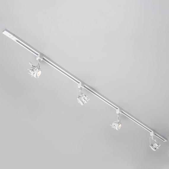 2m Track Light Kit with Greenwich Spotlight Heads and LED Bulbs