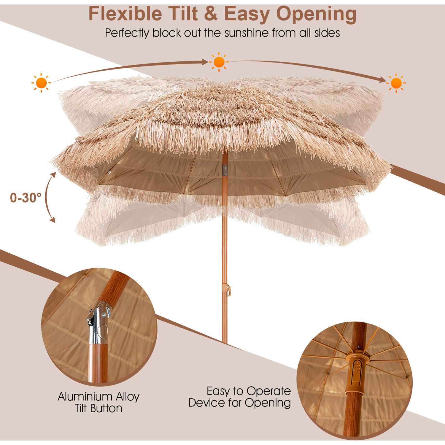 Thatched Tiki Patio Parasol