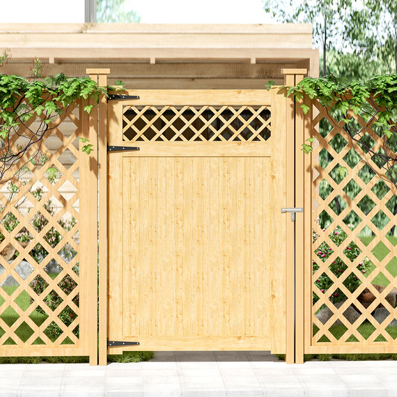 Rhombus Garden Wood Fence Gate