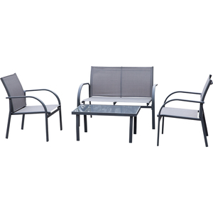Outsunny 4 Piece Curved Steel Outdoor Dining Set