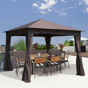 3m x 3m Metal Gazebo Marquee Outdoor Garden Party Tent Canopy Shelter ...