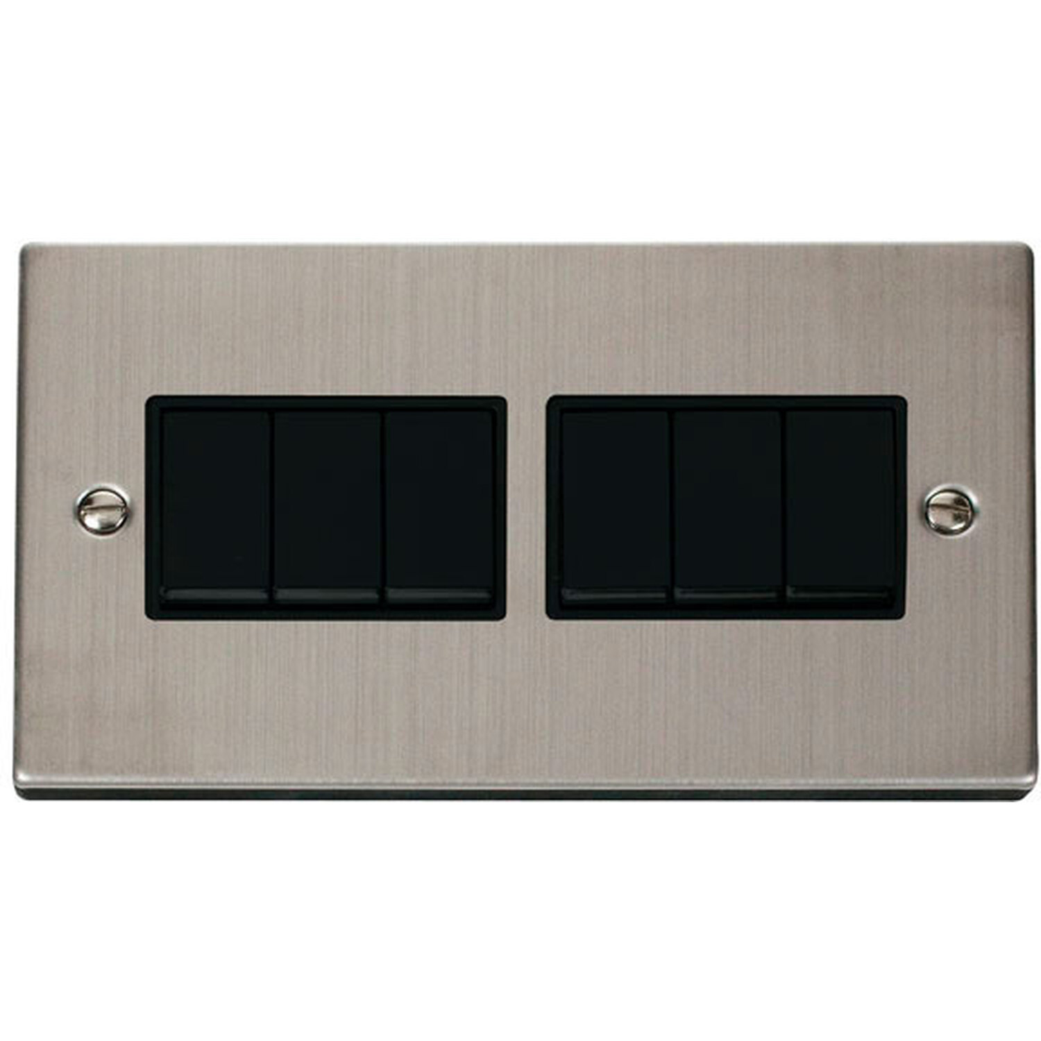 Stainless Steel 10A 6 Gang 2 Way Light Switch