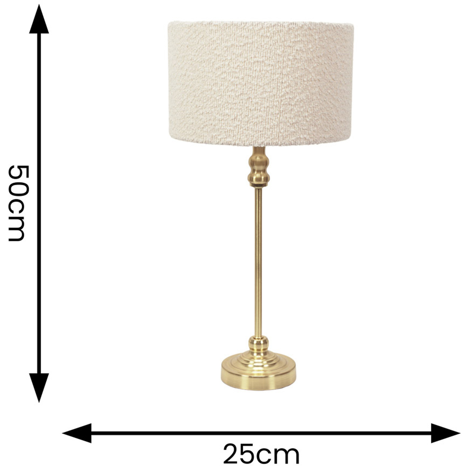 Maggie Gold Table Lamp Boucle Shade
