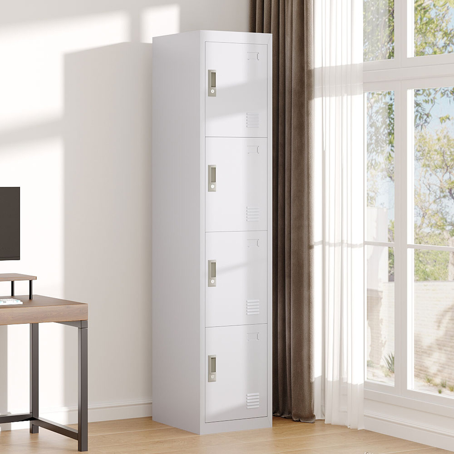 4-Tier Metal File Cabinet with Lock