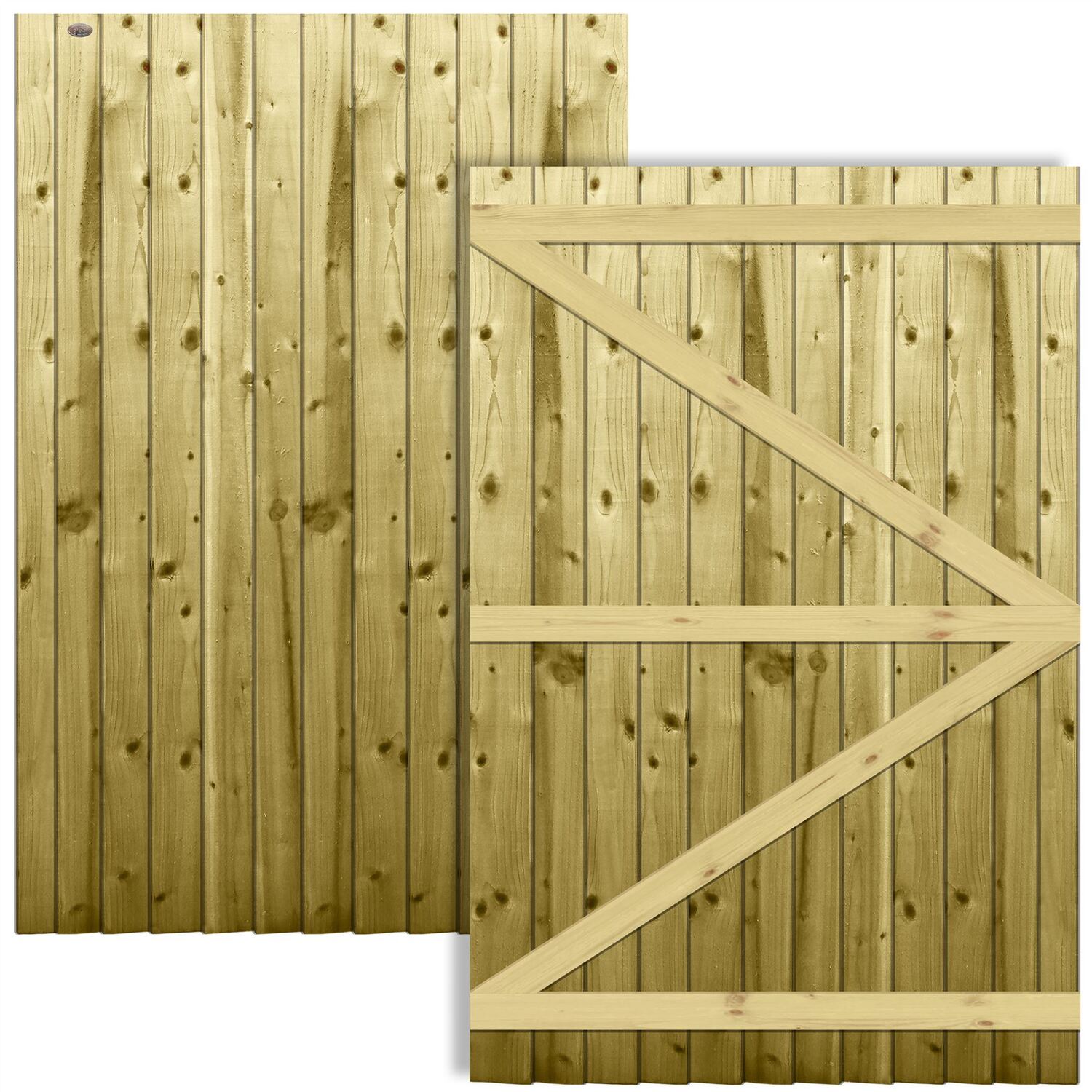 Overlapped Feather Edge Pathway Semi-Braced Flat Top Pedestrian Garden Gate