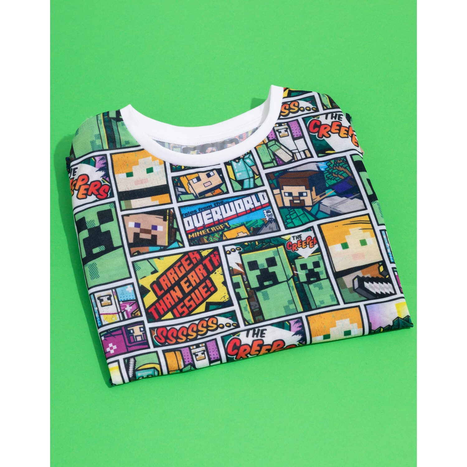 Minecraft Overworld Creeper Character All-Over Print Kids Short Sleeved ...