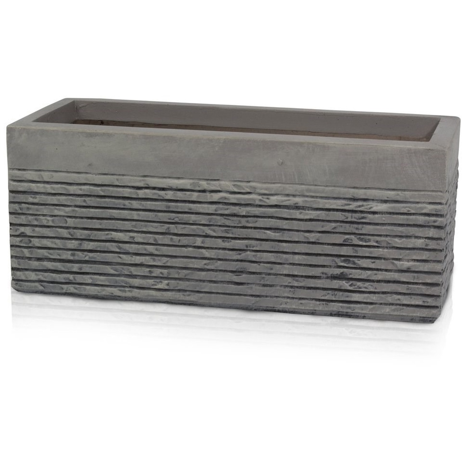 Light Grey Fibrecotta Brick Design Trough Planter