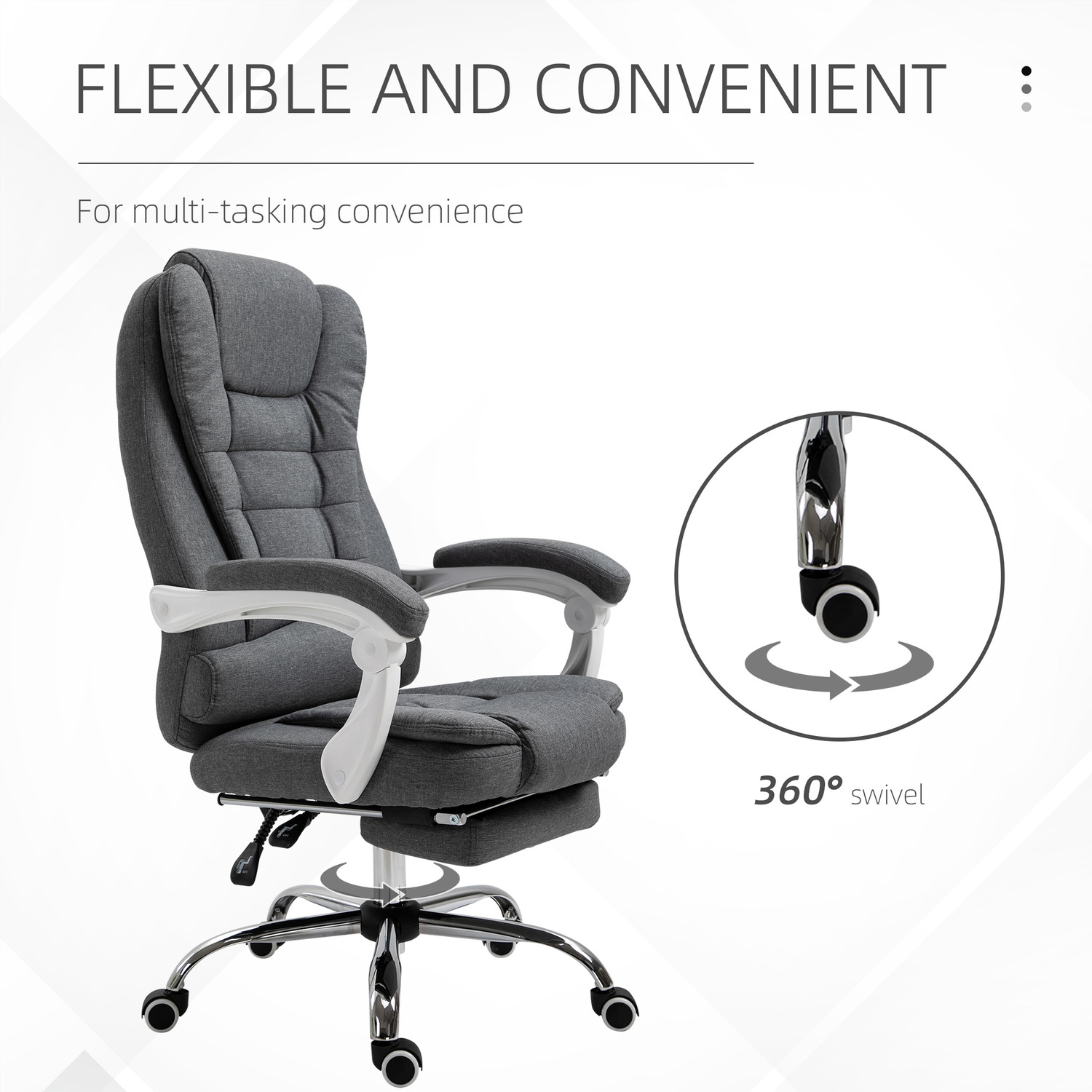 Ergonomic Office Chair Footrest-Grey