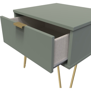 Linear Ready Assembled 1 Drawer Bedside Cabinet with Legs
