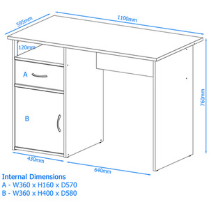 Alphason Hastings Computer Desk
